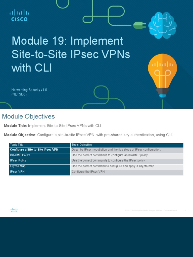 Network Security v1.0 - Module 19 | PDF | Virtual Private Network | Internet Standards