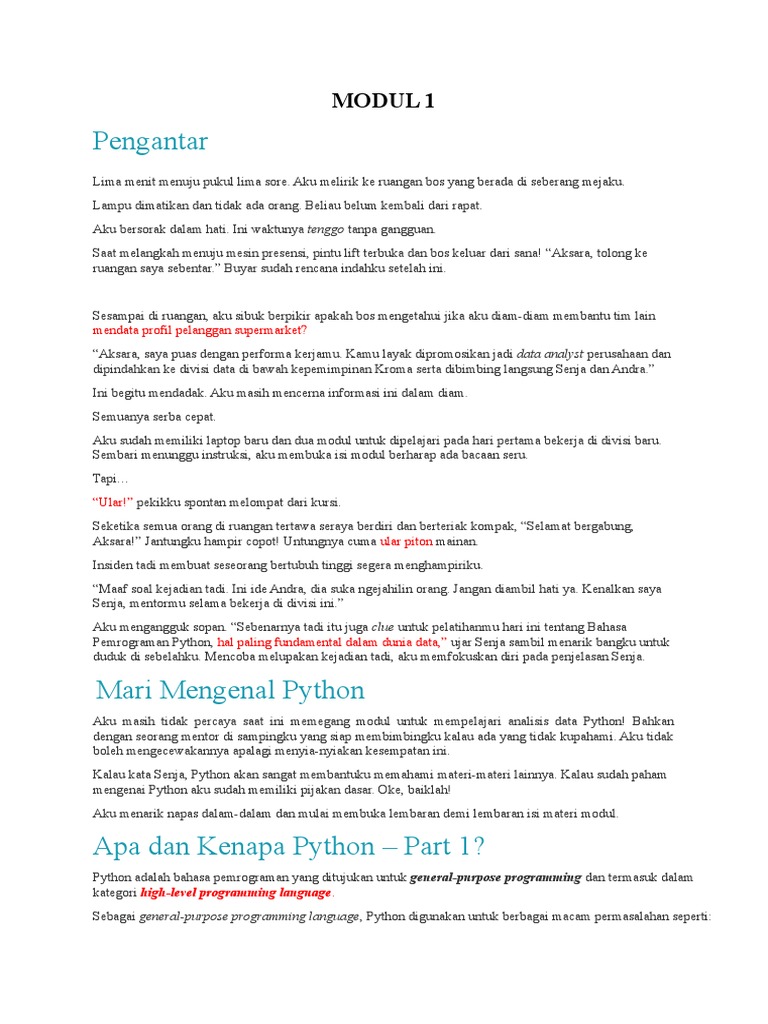 Panduan Dasar Belajar Python untuk Pemula | PDF