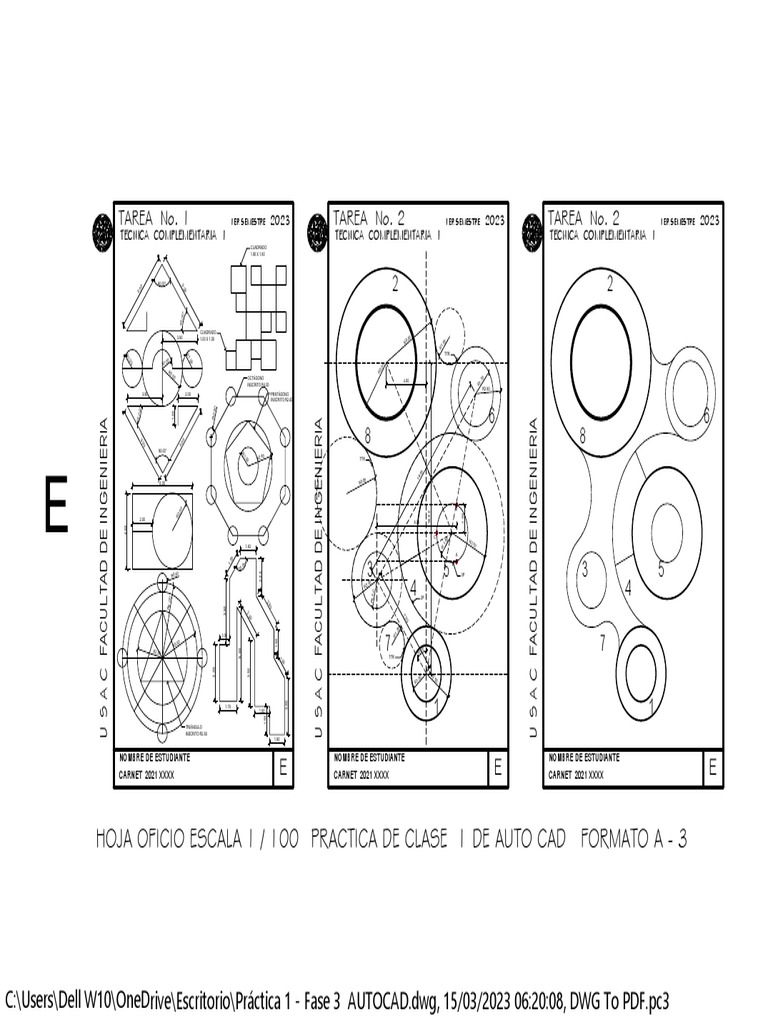Práctica 1e Clase - Fase 3 AUTOCAD-Model | PDF | Autodesk