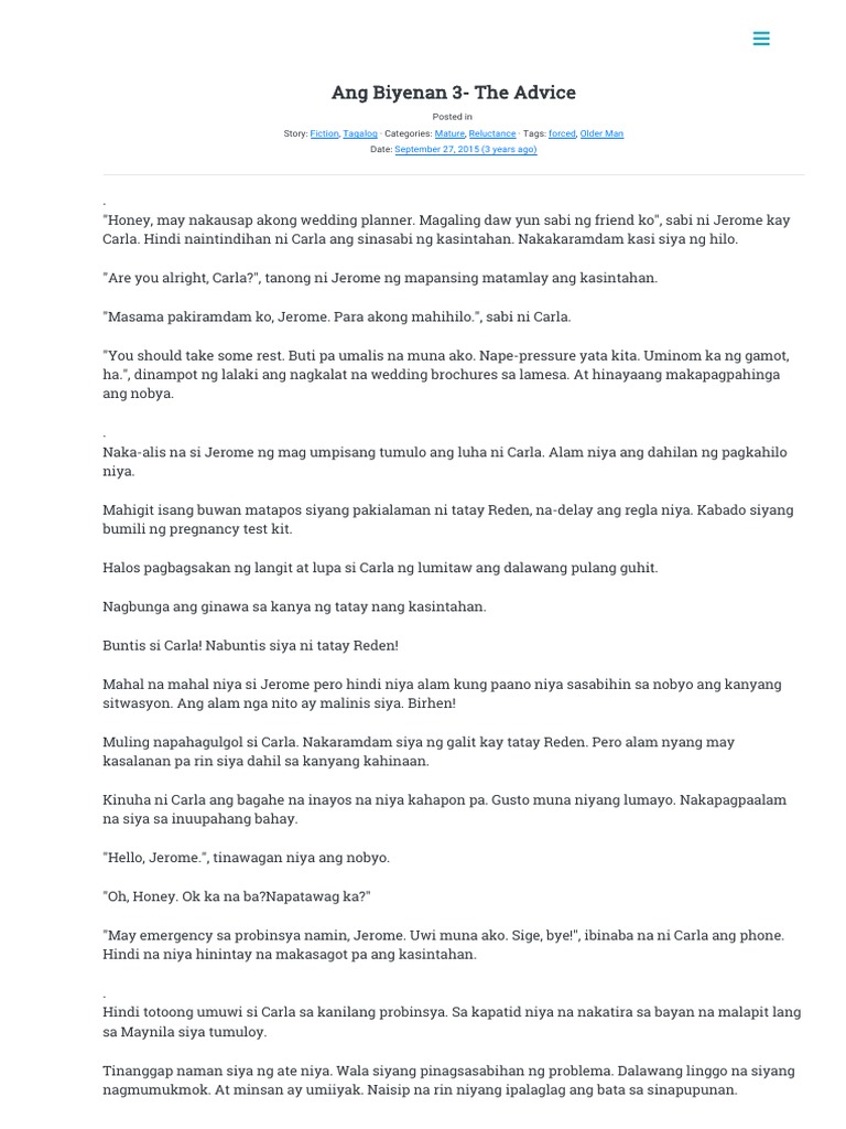 Ang Biyenan 3 - The Advice Filipino Sex Stories | PDF