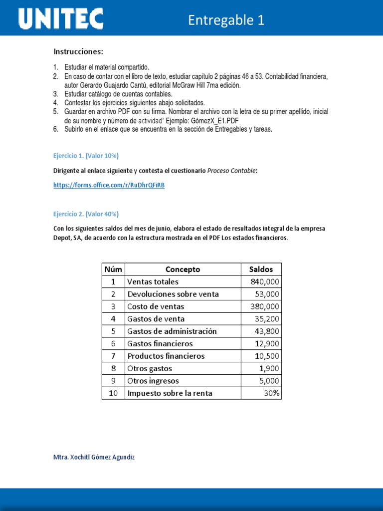 Entregable 1 | PDF | Contabilidad | Negocios económicos
