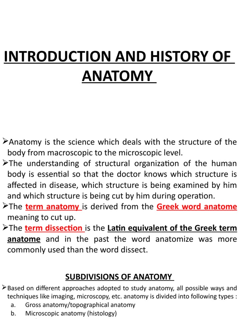 Introduction To Anatomy | PDF