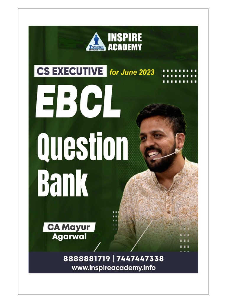 CS Executive EBCL Past Year Questions | PDF | Negotiable Instrument ...