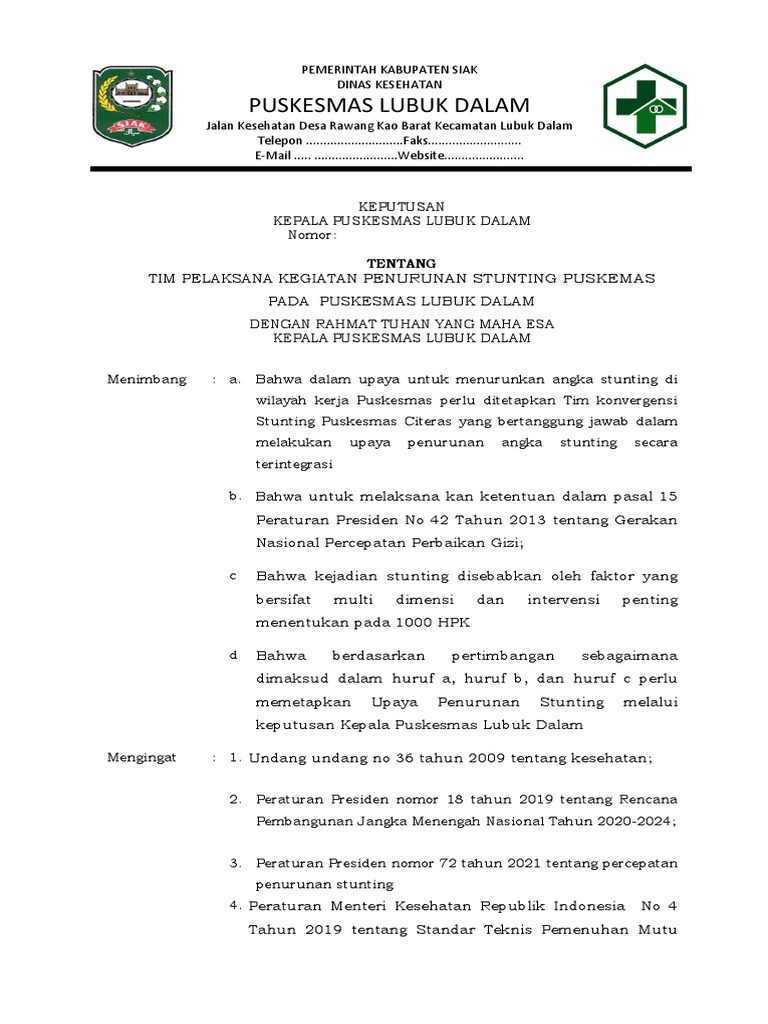 4.1.1 Ep 3 SK TIM STUNTING | PDF | Kesehatan Holistik