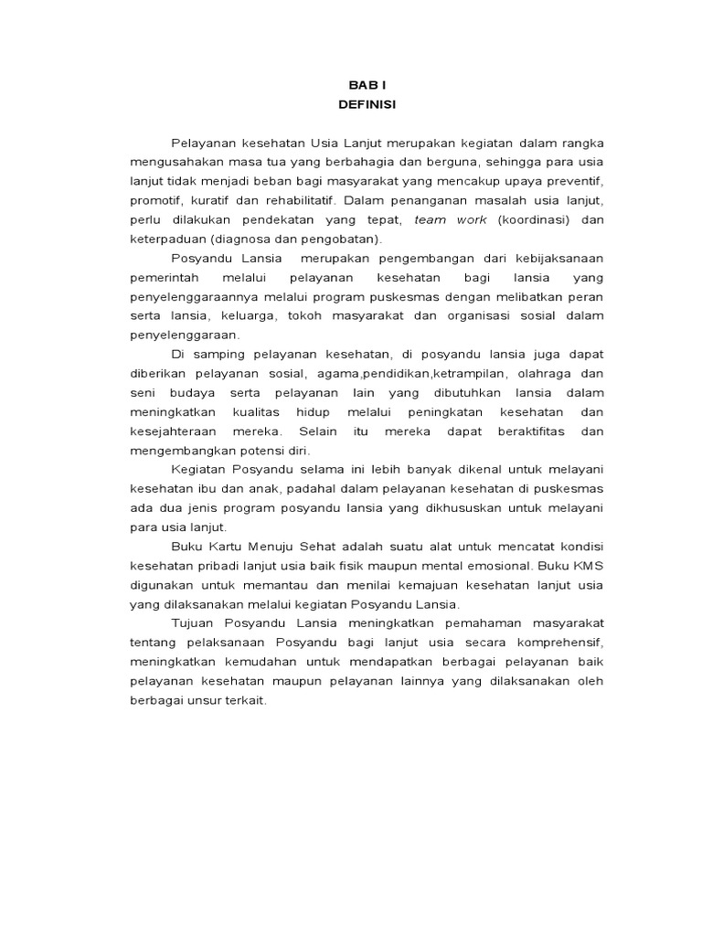 Panduan Program Lansia | PDF