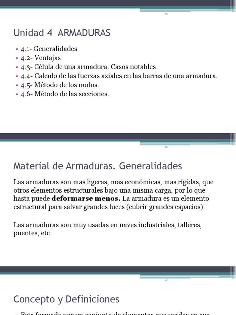 Unidad 4. Estatica. ARMADURAS | PDF
