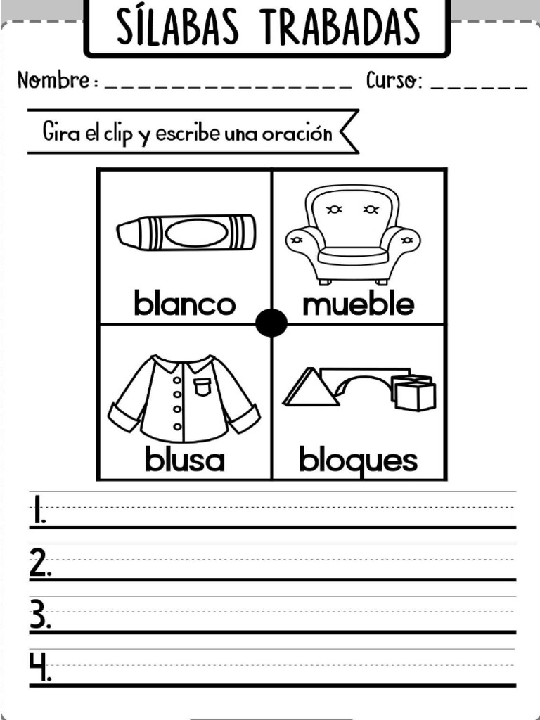 Silabas Trabadas (EJERCICIOS) | PDF