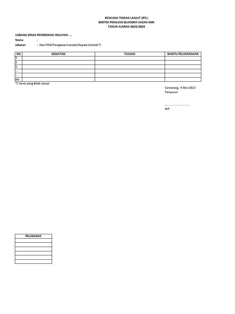 RTL Bimtek Penulisan Ijazah | PDF