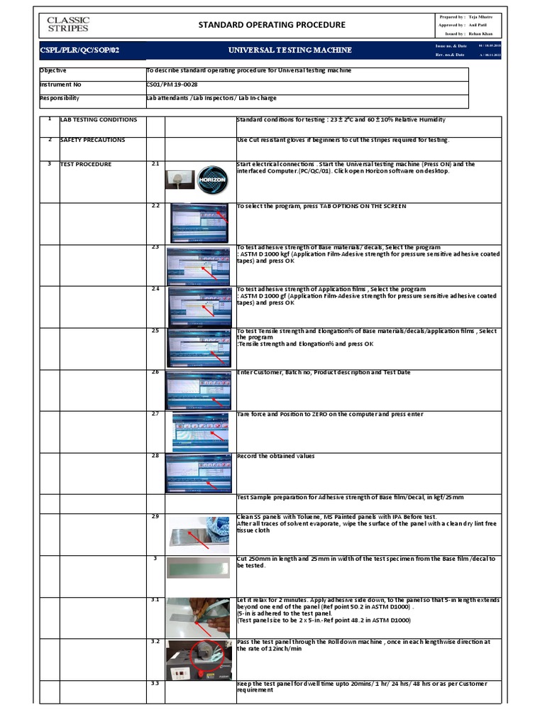 Universal Testing Machine SOP Guide | PDF | Building Engineering ...