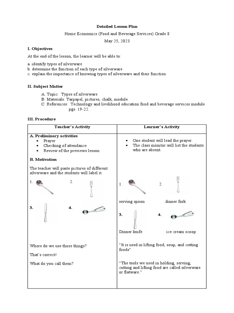 Understanding Types of Silverware | PDF