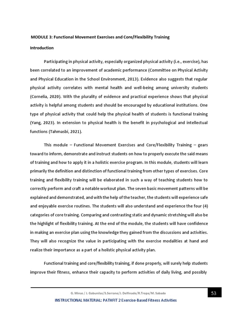 Functional Movement & Core Training | PDF | Anatomical Terms Of Motion ...