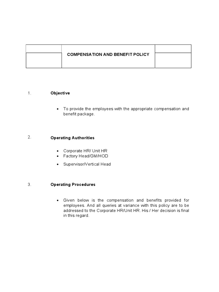 Compensation and Benefits Overview | PDF | Career & Growth | Finance ...