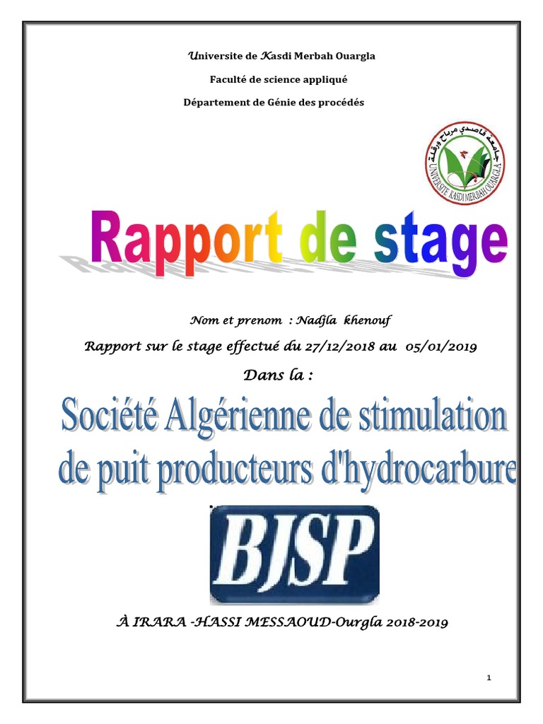 Rapport de Stage Fin D'etude PDF | PDF