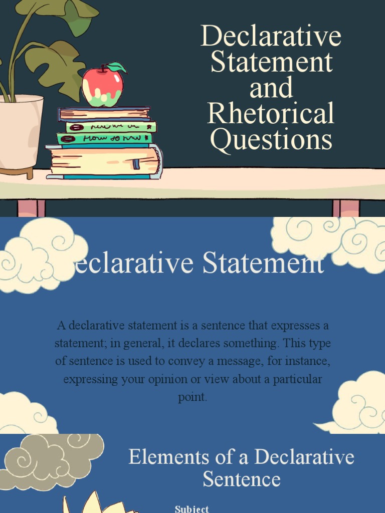 Declarative Statements and Rhetorical Questions | PDF | Language Arts ...