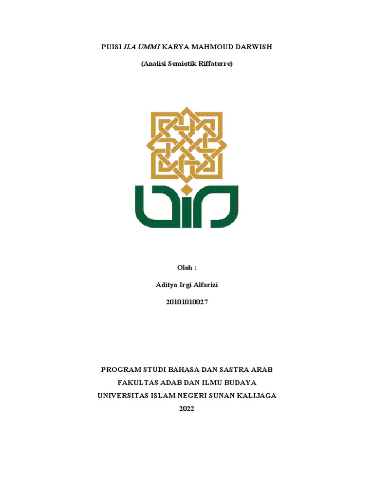 Puisi Ila Ummi Karya Nazil Al-Malaikah (Analisis Semiotik Riffaterre) | PDF