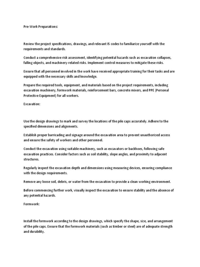 Pre Work Prepar WPS Office | PDF | Concrete | Deep Foundation