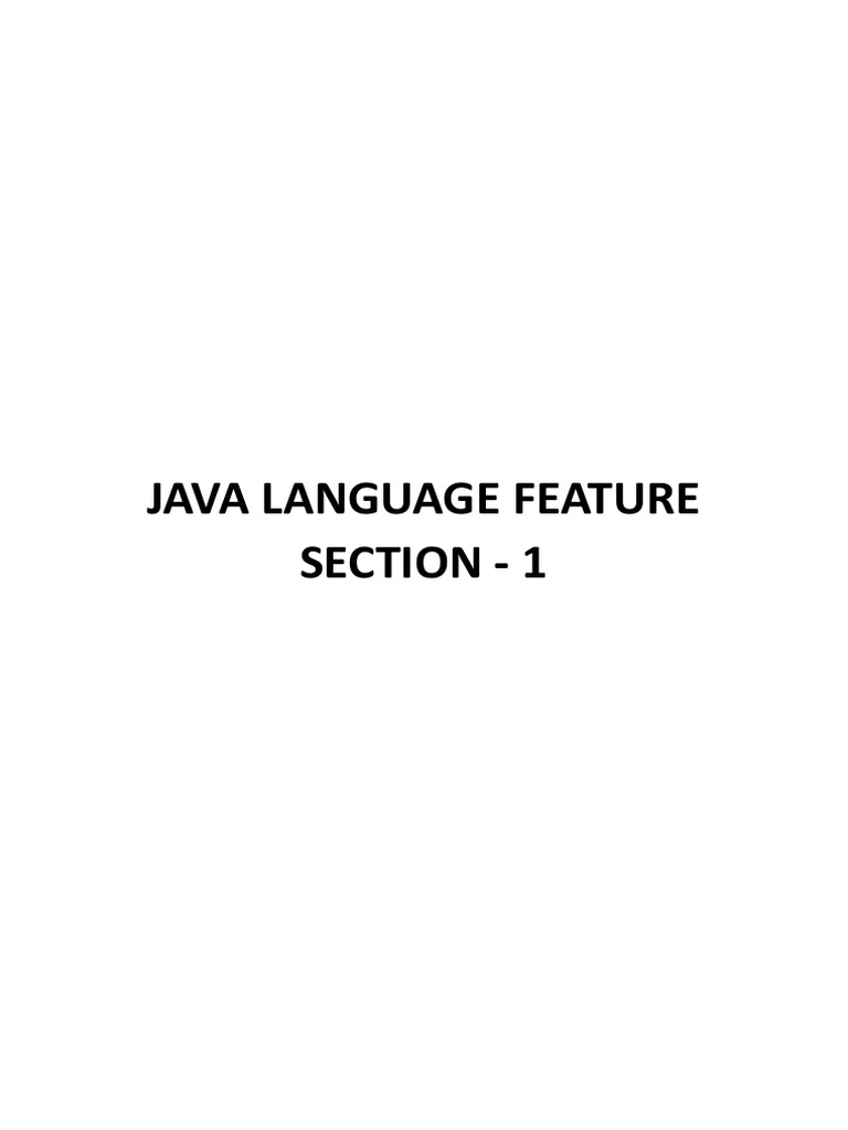 Java Language Feature Tit Pdf 