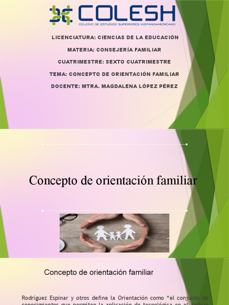 UNIDAD I Concepto de orientacion familiar | PDF | Familia | Toma de ...
