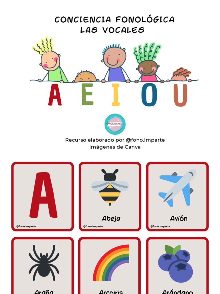 Aprendiendo Vocales con Imágenes | PDF | Artes del Lenguaje y Comunicación