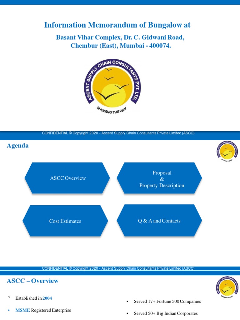 ASCC - Presentation - Bungalow at Chembur 5 BHK | PDF