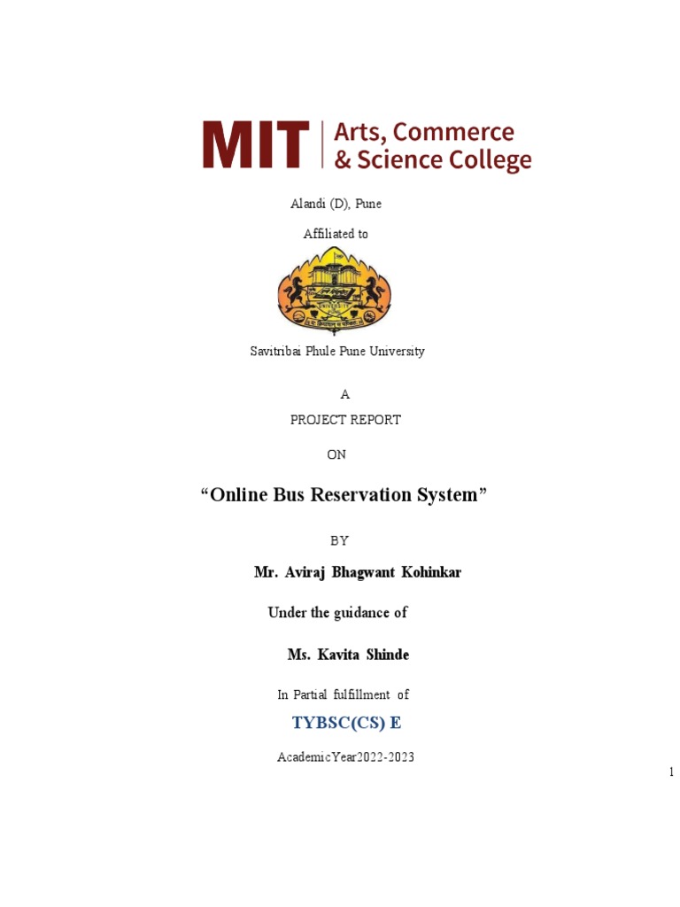 Online Bus Reservation System Project | PDF