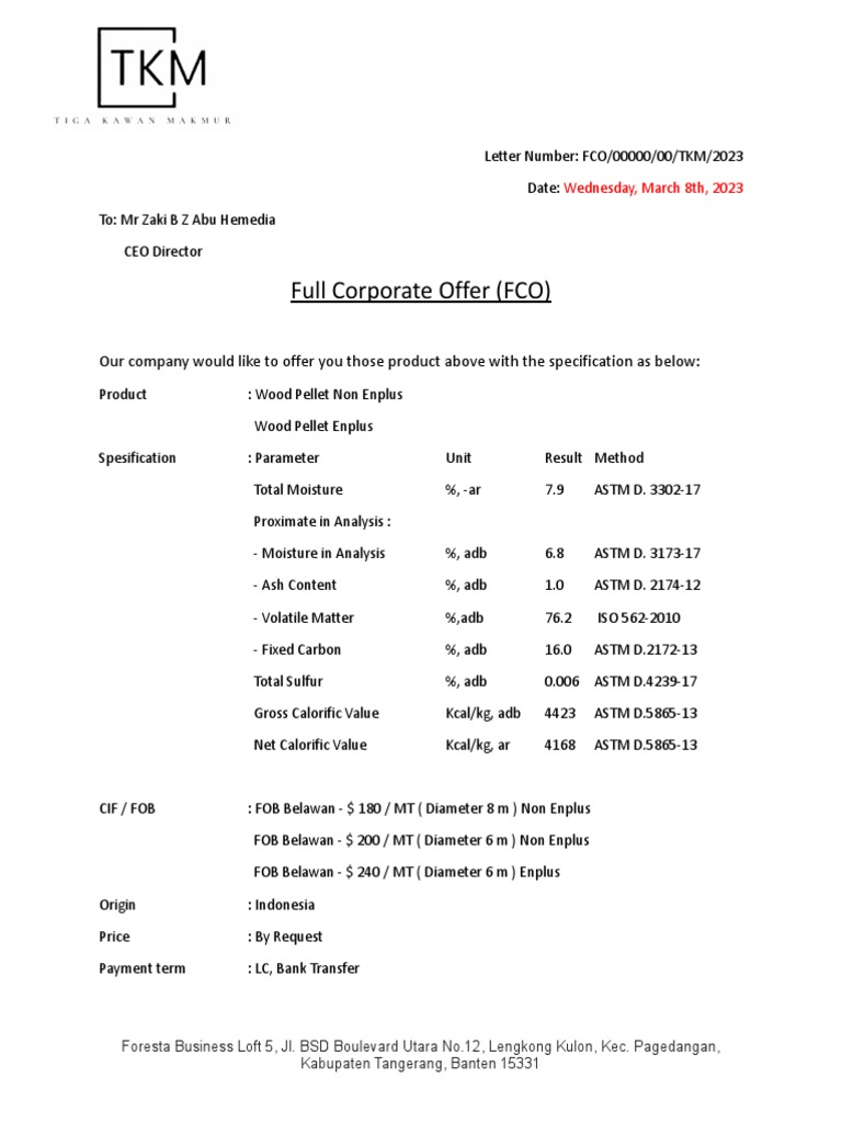 FCO Wood Pallet Enplus & Non Enplus | PDF