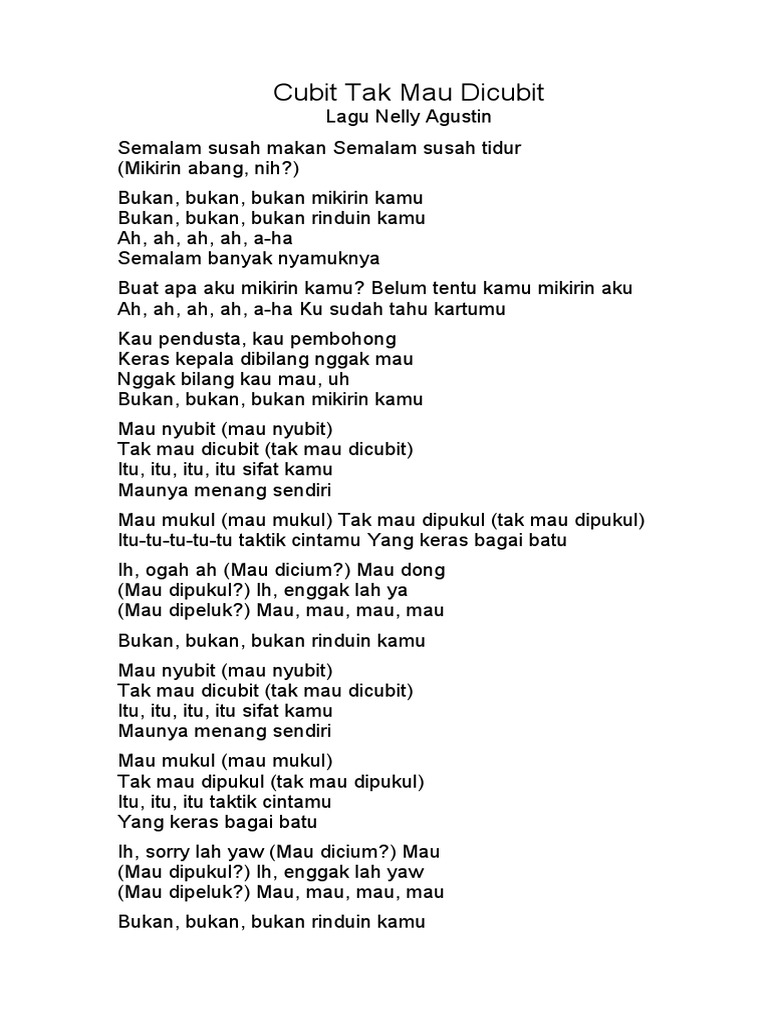 Cubit Tak Mau Dicubit | PDF