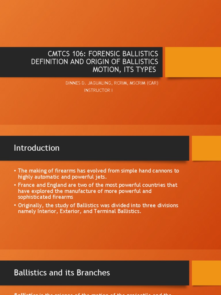 Ballistics Chapter 1 | PDF | Gun Barrel | Ballistics