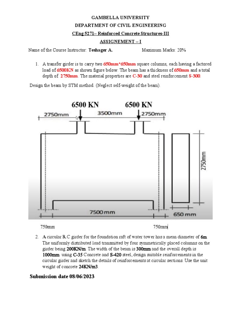 Civil Engineering Design Assignment | PDF