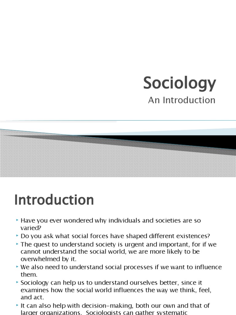 Introduction To Sociology | PDF | Sociology | Psychology