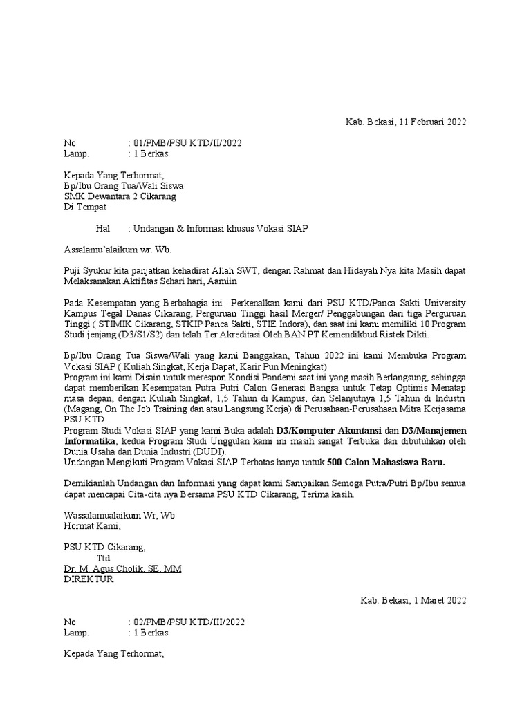 Contoh Surat Orang Tua Siswa | PDF Contoh Surat Orang Tua Siswa | PDF