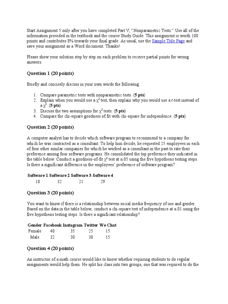 Assignment 5 Stat | PDF | Chi Squared Test | Effect Size