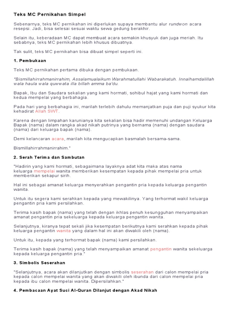 Teks MC Imam | PDF | Kajian Bahasa Asing