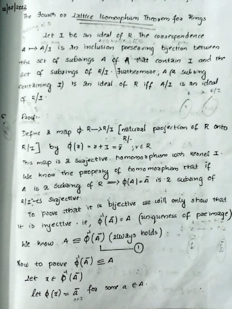 Fourth Isomorphism Theorem | PDF | Mathematical Concepts | Mathematical Structures