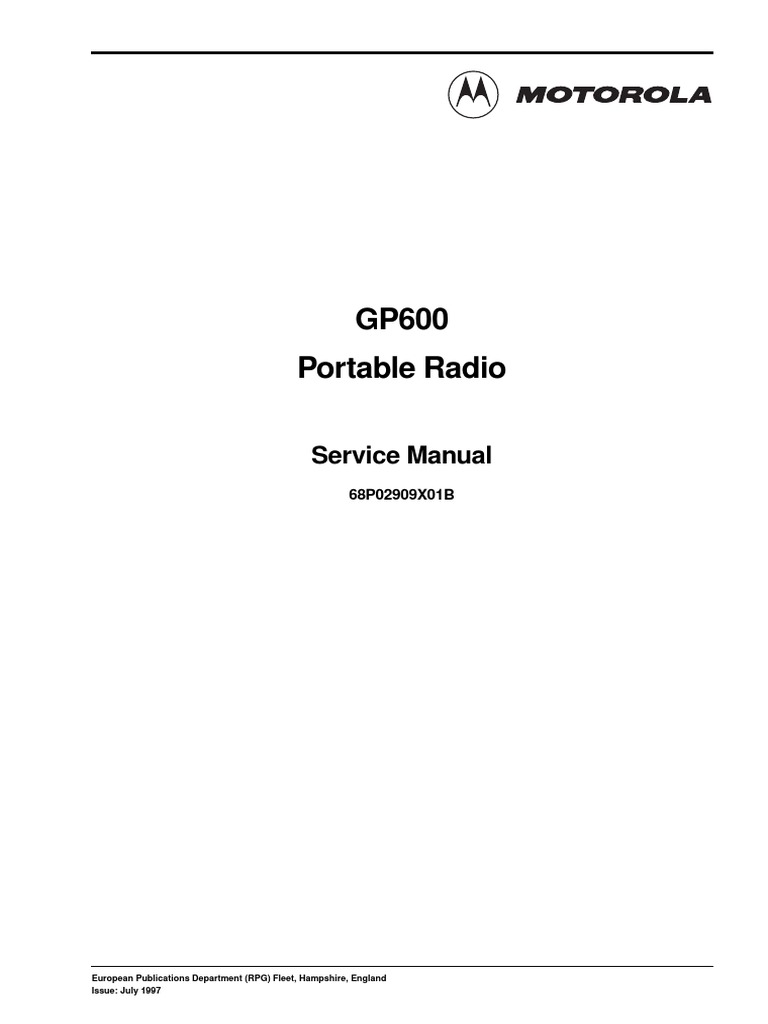 GP600 Portable Service Manual | PDF | Rechargeable Battery ...