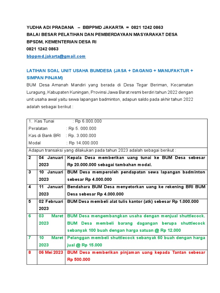 LATIHAN SOAL WEBINAR Fixed | PDF