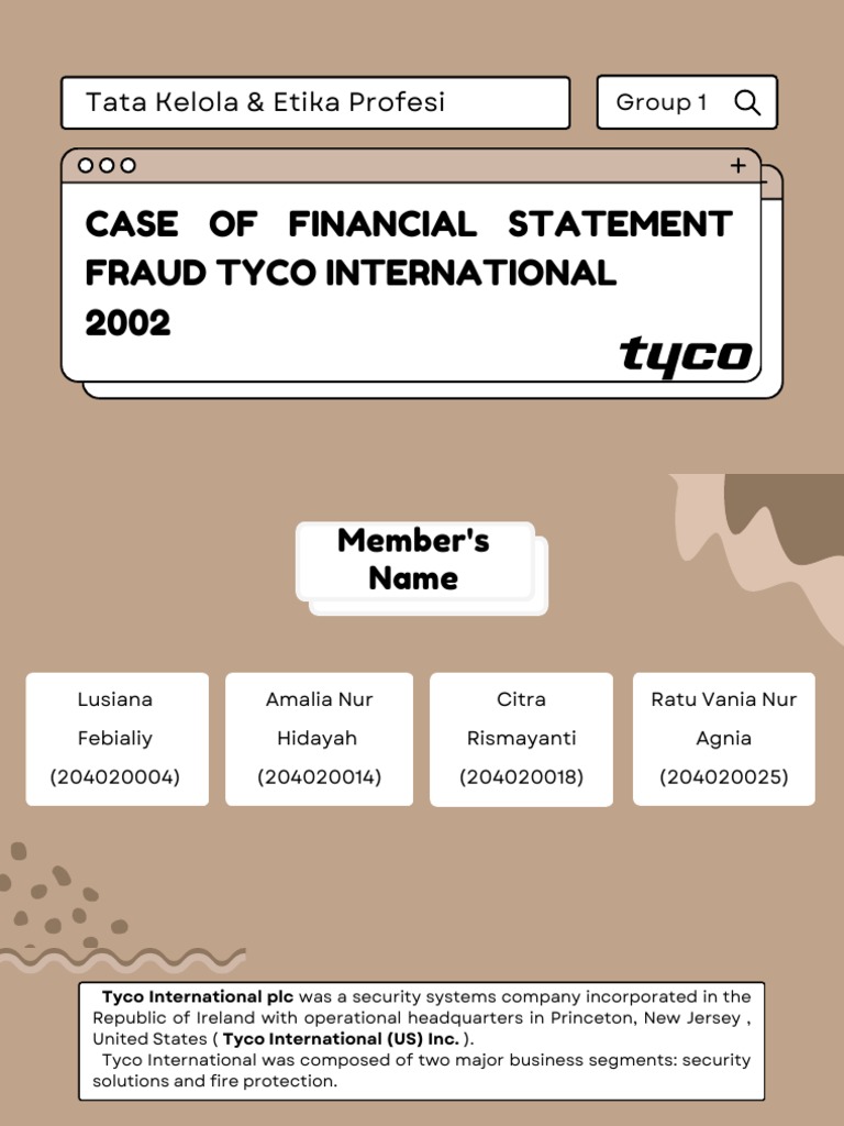 Group 1 - Tyco International | PDF | Audit | Financial Services