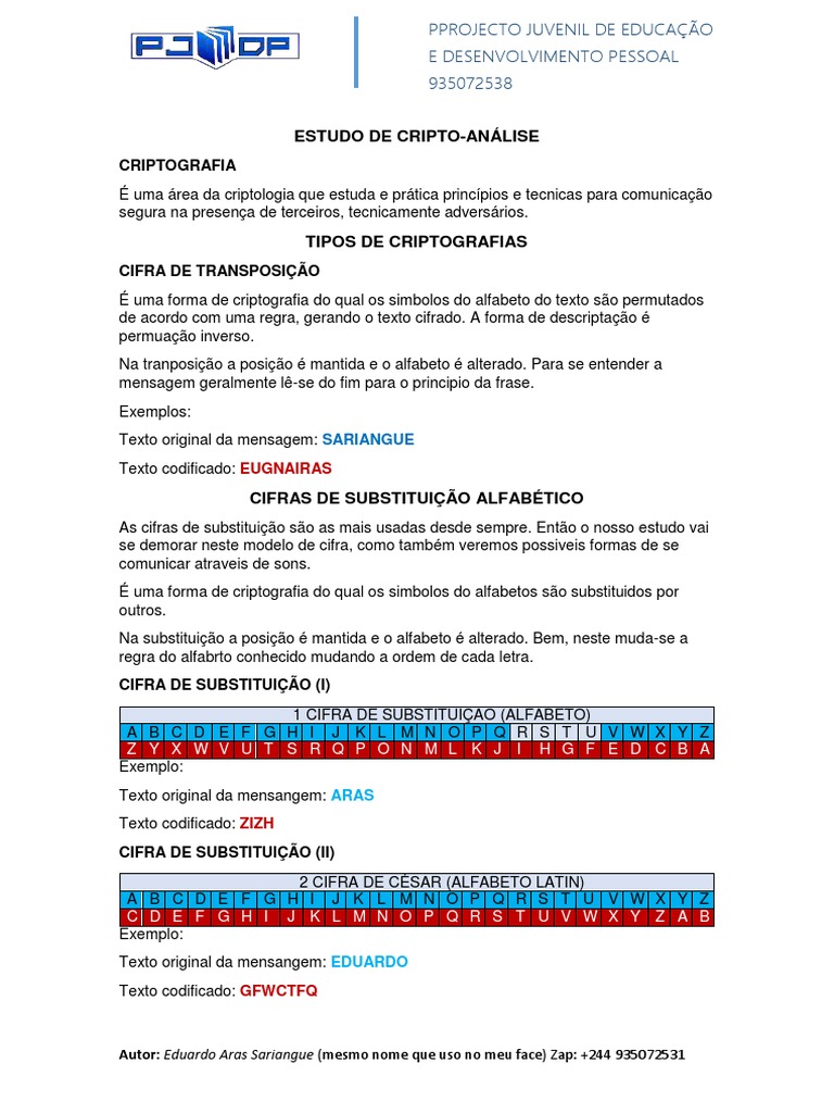 Estudo de Cripto Análise | PDF | Criptografia | Criptoanálise