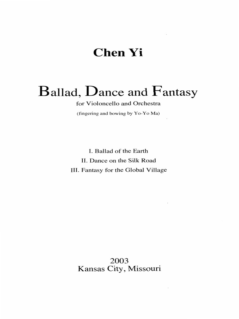 Chen Yi - Ballad, Dance, and Fantasy | PDF