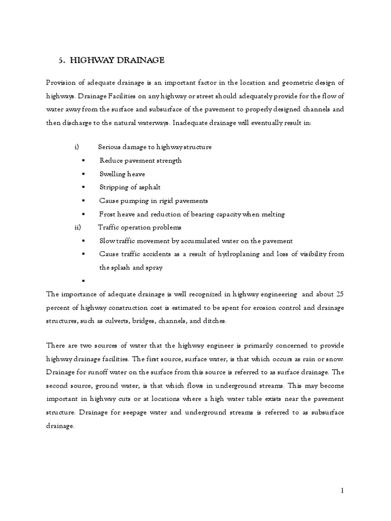Chapter 5 Highway Drainage | PDF | Discharge (Hydrology) | Flood