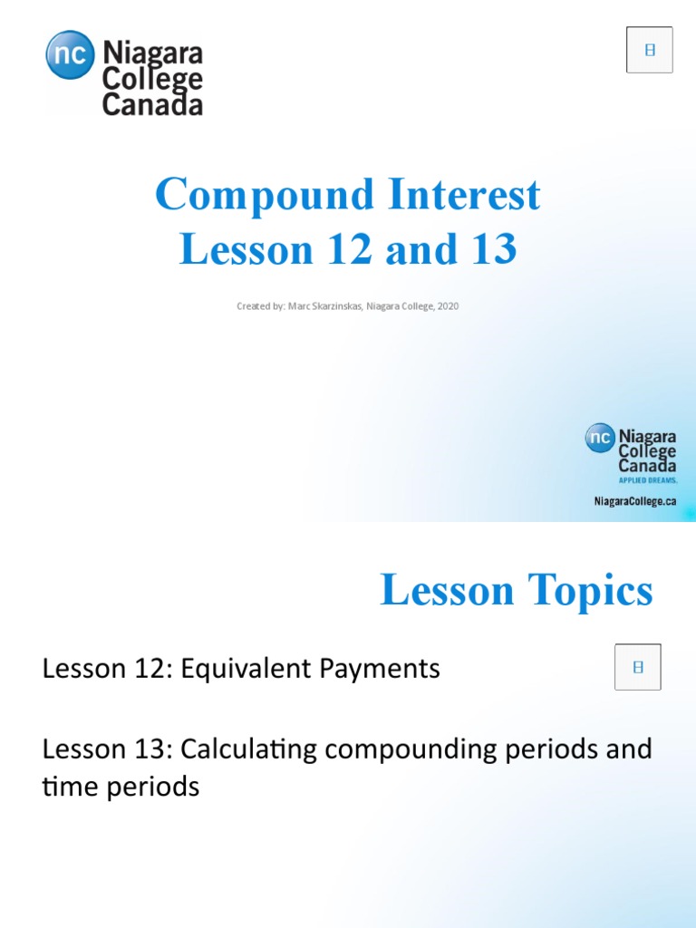 Lesson 12 and 13 - Compound Interest | PDF | Compound Interest | Interest
