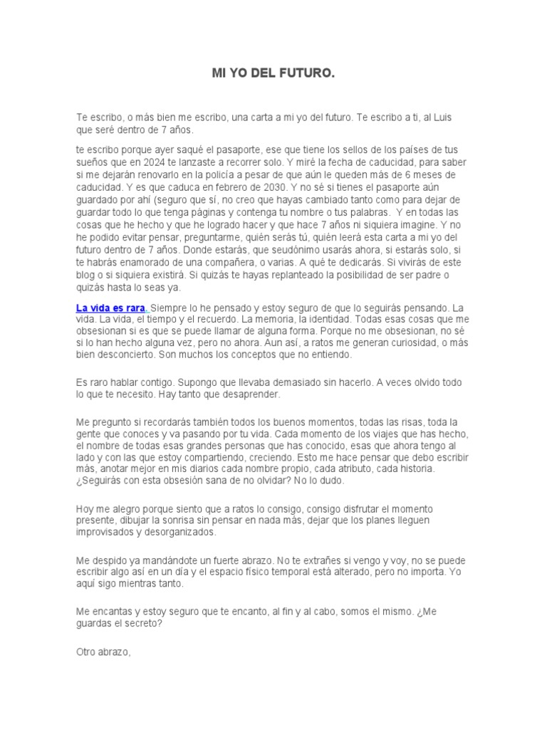 Mi Yo Del Futuro | PDF