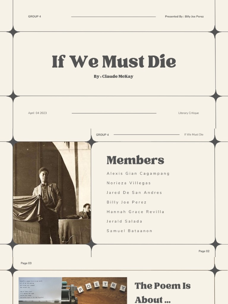 If We Must Die (Group 4) | PDF