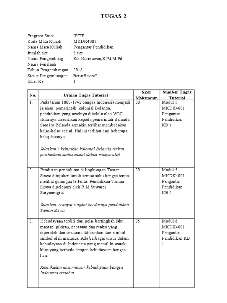 TUGAS 2 PENGANTAR PENDIDIKAN | PDF