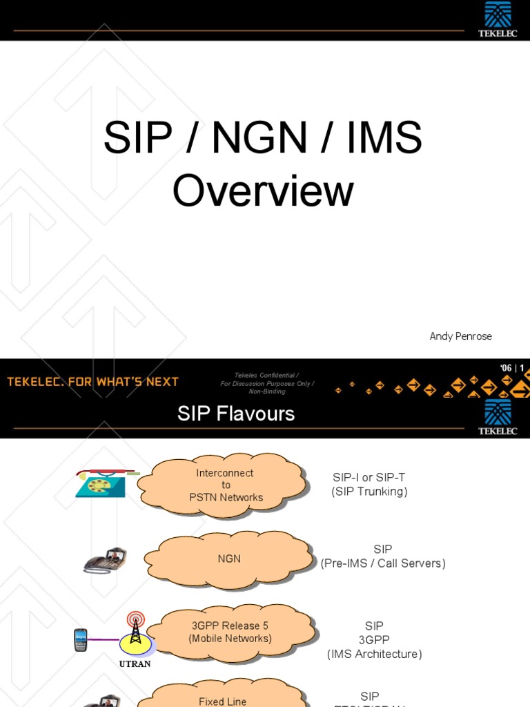 Sip / NGN / Ims: Andy Penrose | PDF | Ip Multimedia Subsystem | Session Initiation Protocol