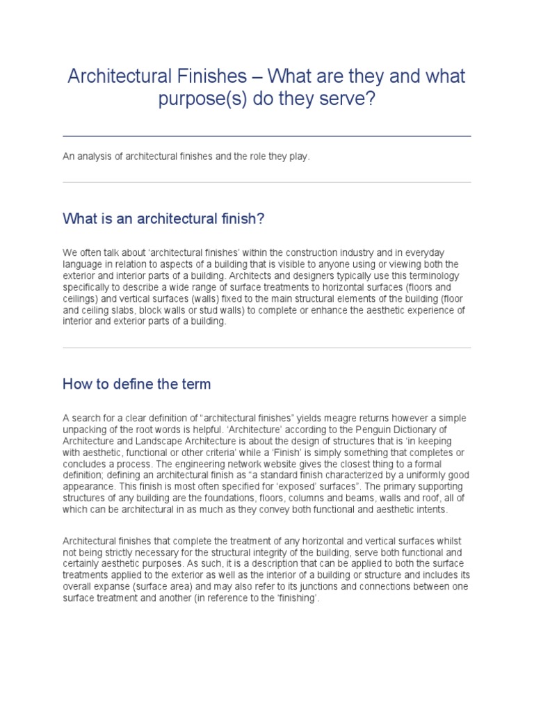 Architectural Finishes | PDF | Building Engineering | Architectural Design