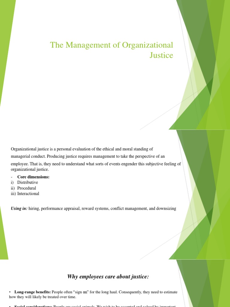 Organizational Justice for Managers | PDF