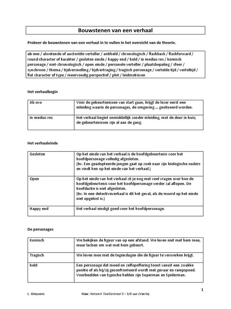 Bouwstenen Van Een Verhaal | PDF