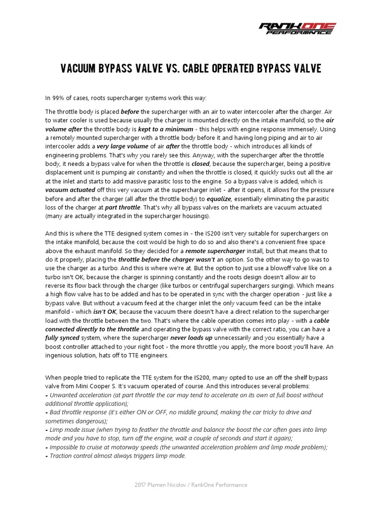 Bypass Valve Explanation | PDF