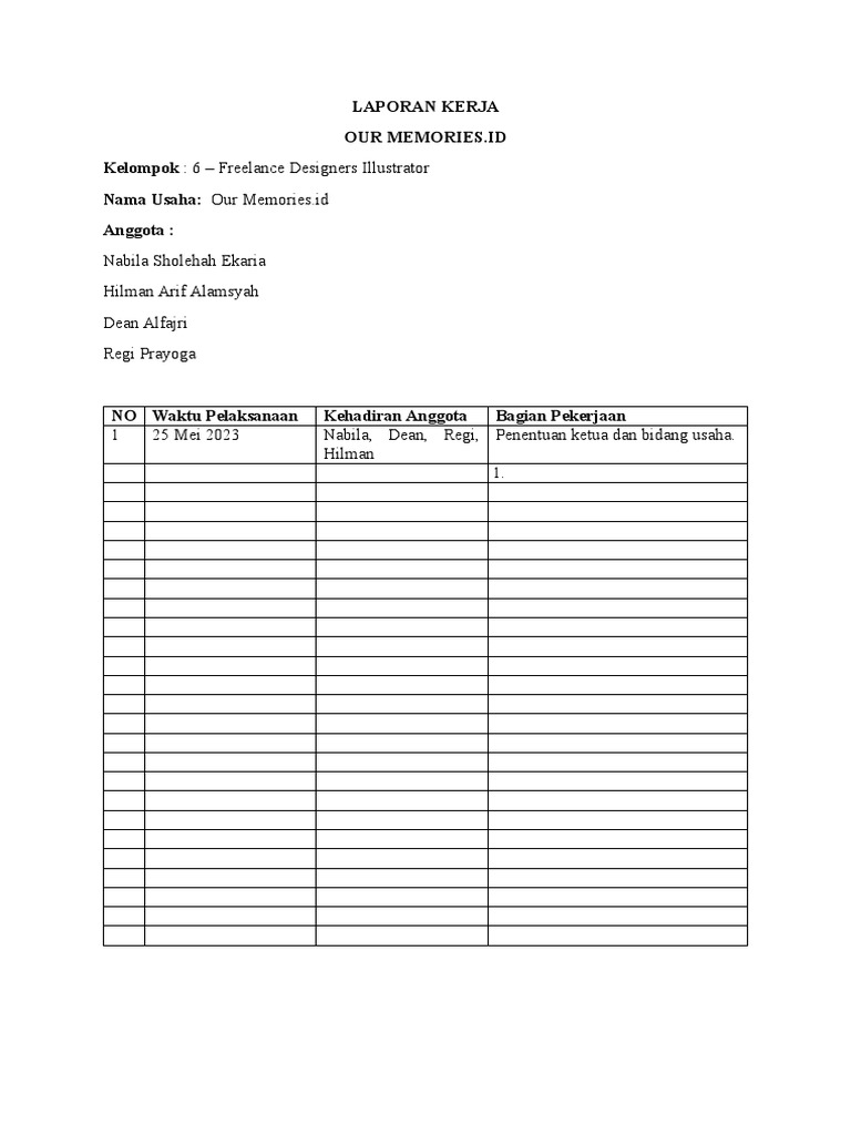 Draft Laporan Kerja | PDF